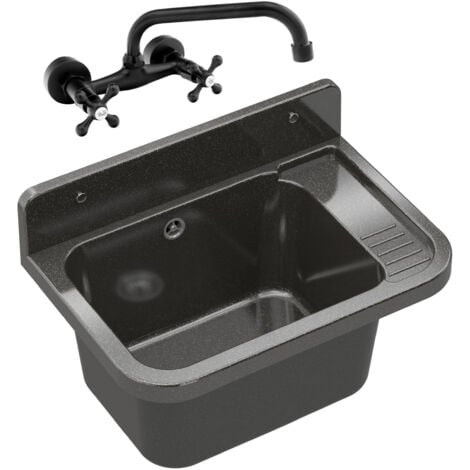 ÉVIER DE FERME CHAMBRE NOIR TECHNIQUE GARAGE SET RETRO ROBINET PARON