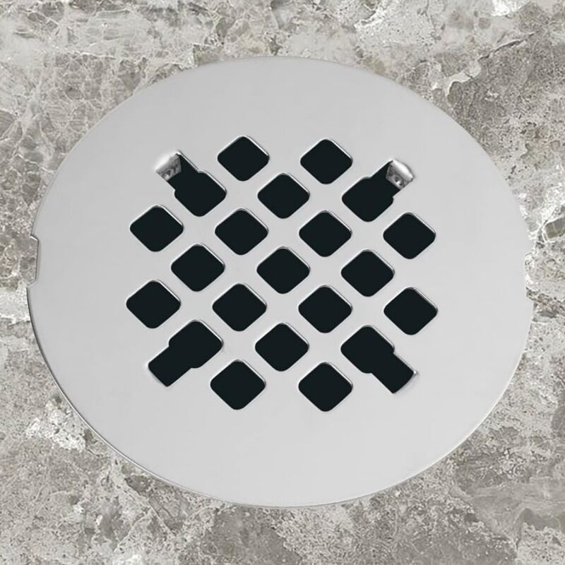 AlwaysH Piece Clip on Shower Drain Cover 4.25 Inch Stainless Steel Round Drain Grate Cover for Bathroom Balcony Garage Square Hole