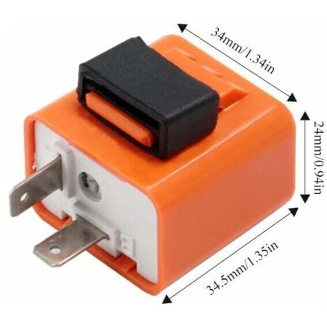 AlwaysH 2 Pieces 12V 2 Pin Flasher Relay Orange Adjustable Indicator ...