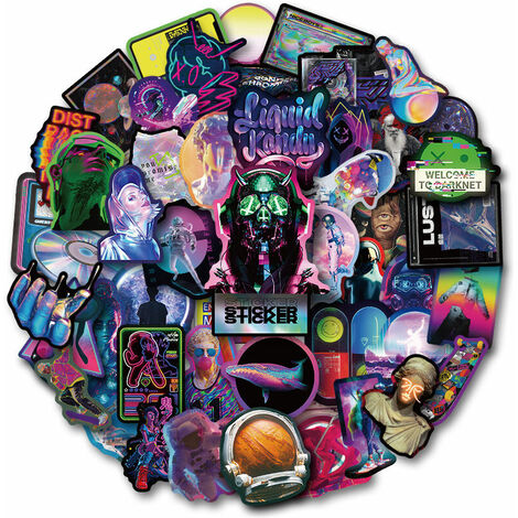 AlwaysH Neon Stickers [100Pcs] Pack Graffiti Vinyl Sticker Decals ...