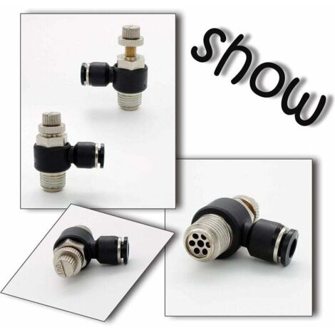 AlwaysH 2 Pieces Pneumatic Fittings, Air Flow Regulator, with Push-in ...