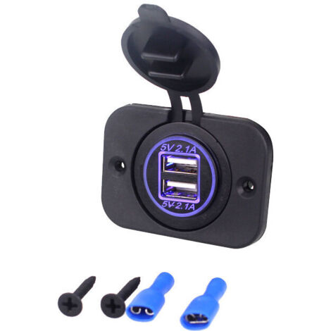 AlwaysH 12/24 Volt 2.1A 5 Volt recessed double USB socket for caravans ...