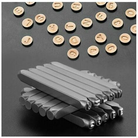 AlwaysH 36 Pieces Punching Letters and Numbers, 6mm Metal Letter Punch ...