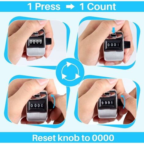 AlwaysH 3 Pieces Manual Counter 4 Digit Pass Counter for People Counter ...