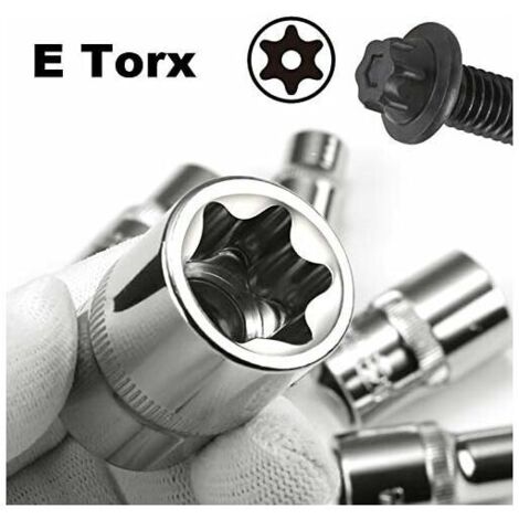 AlwaysH 14 Piece E4-E24 E-Torx Hex Female Torx Socket Set