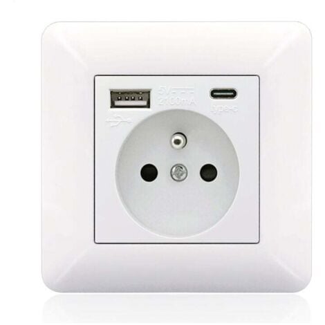 AlwaysH French socket panel Type-c+USB16A Type 86, number of sockets: 2 ...