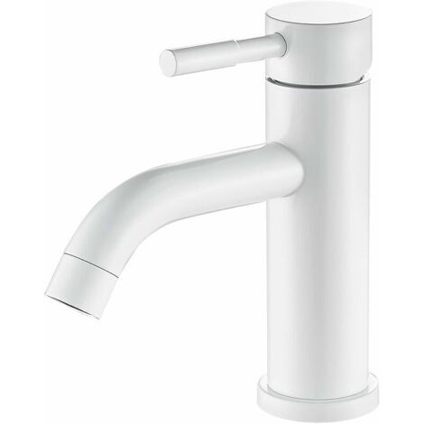 AlwaysH White Bathroom Faucet, Stainless Steel Basin Mixer Tap
