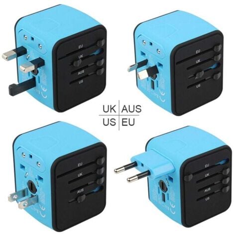 AlwaysH Travel Adapter, Universal 4 Port USB & AC Plug Adapter, France ...
