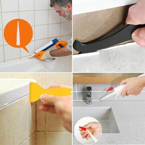 AlwaysH 16pcs Silicone Grout Caulking Tool, Grout Joint Smoothing Tool Kit