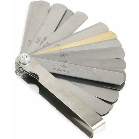 AlwaysH 32 Blades Feeler Gauge Set, Stainless Steel Feeler Gauge Dual Metric/Imperial Markings ...