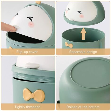 AlwaysH Mini Trash Can, Small Table Trash Can with Lid for Bathroom ...