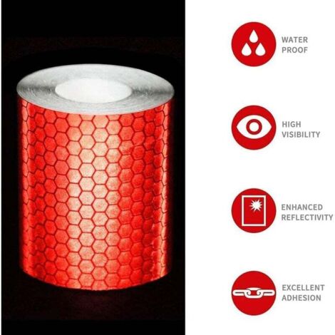 AlwaysH 4 Pcs Self Adhesive Reflective Tape,Reflective Sticker Warning ...