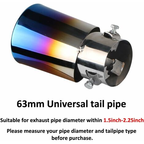 AlwaysH 63mm Universal Exhaust Pipe Ends Exhaust Muffler Tips Stainless ...