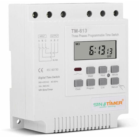 AlwaysH TM-613 Programmable Time Relay 380V/50-60Hz 16A Weekly Relay ...