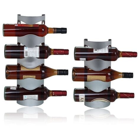 AlwaysH 4 Bottle Wall Mounted Wine Rack, Stainless Steel Wine Bottle ...