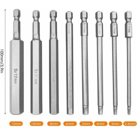 AlwaysH Set of 8 Hexagonal Screwdriver Bit Set, Magnetic Screwdriver ...