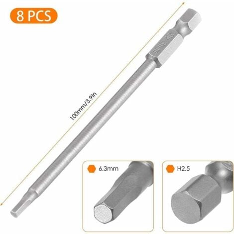 AlwaysH Set of 8 Hexagonal Screwdriver Bit Set, Magnetic Screwdriver ...