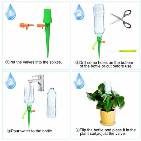 AlwaysH Automatic Drip Irrigation Kit of 12pcs Adjustable Automatic ...