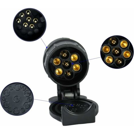 AlwaysH 4pcs，13 To 7 Pin Tow Adapter, Waterproof Tow Bar Tow Plug, 12V ...