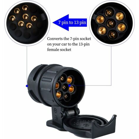 AlwaysH 4pcs，13 To 7 Pin Tow Adapter, Waterproof Tow Bar Tow Plug, 12V ...