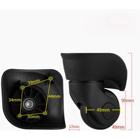 AlwaysH Pair of Universal Durable Replacement Suitcase Wheels Rubber ...