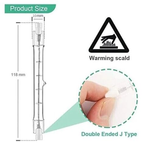 AlwaysH Pack of 5 R7S Halogen Bulb 118mm 200W 230V, R7S Halogen Rod ...