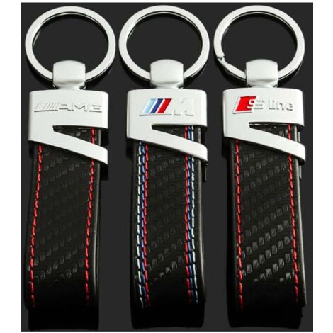 AlwaysH Audi sLine logo keyring in genuine carbon fiber leather