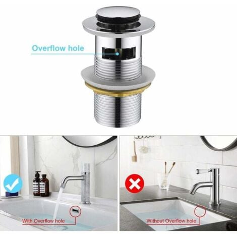 AlwaysH Sink Waste with Overflow, Pop-up Sink Waste, Universal Waste ...