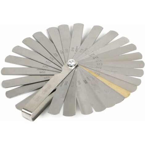 AlwaysH 32 Blades Feeler Gauge Set, Stainless Steel Feeler Gauge Dual Metric/Imperial Markings ...