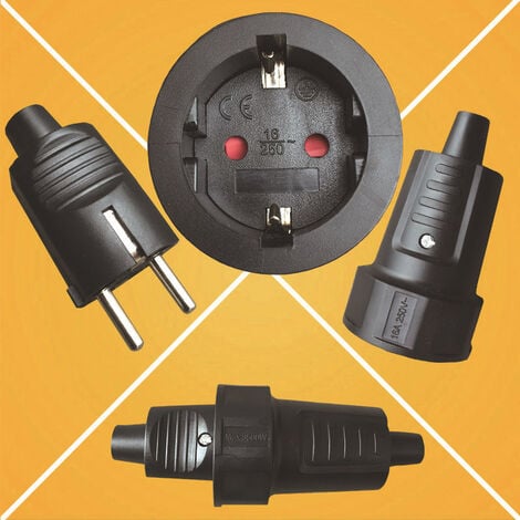 AlwaysH 3 Pin Plug and 3 Female Plug, 2 Pin Electrical Plug Electrical ...