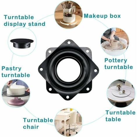 AlwaysH 4 Pieces Lazy Metal Swivel Plate Turntable 360 Degree Rotating ...