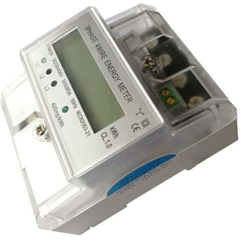 AlwaysH Three-phase 4-wire energy meter 220/380V 5-80A Energy consumption kWh Meter DIN rail ...