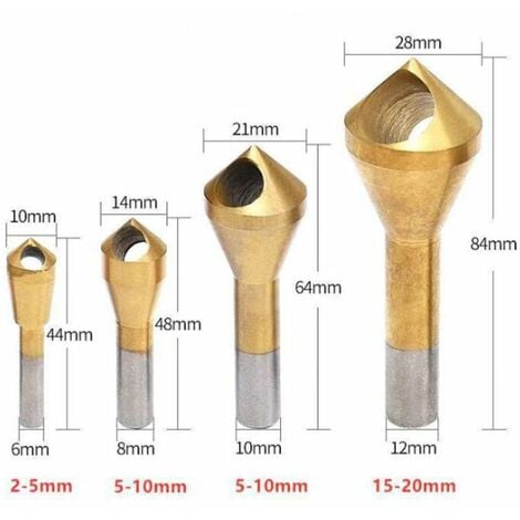 AlwaysH 4pcs Oblique Hole Chamfering Tool 90 Degree Angle Single Hole ...