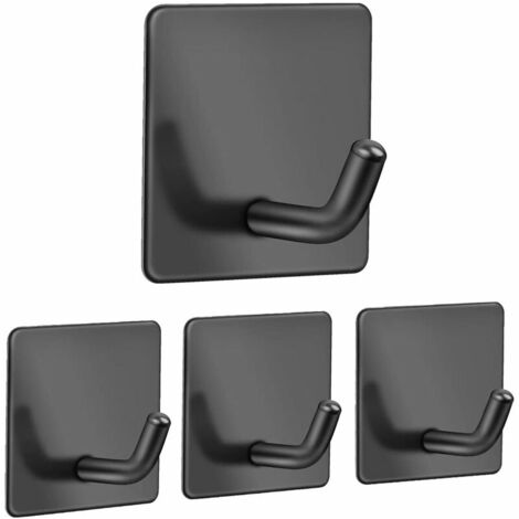 AlwaysH 4 Pcs Waterproof Stainless Steel Adhesive Hooks for Bathroom ...