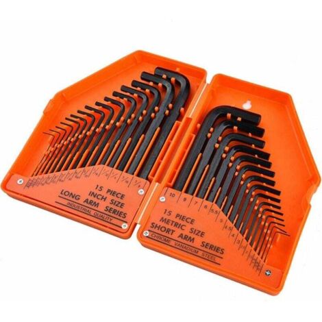 AlwaysH 30 Pieces Hex Wrenches, Wrench Set, Metric / Inch Allen Wrench ...
