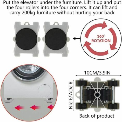 AlwaysH Furniture Mover Kit for Heavy Furniture, 8Pcs Furniture Caster ...