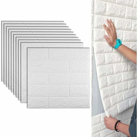 AlwaysH 3D Brick Wall Stickers,35×38.5cm 3D Stone Brick Waterproof ...