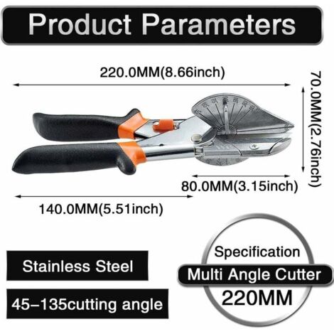 AlwaysH 45°-135° Angle Miter Cutter, Multi-Function Trunk Scissors ...