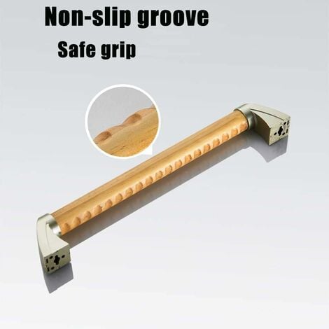 AlwaysH Wooden Bathroom Grab Bar, Waterproof Non-Slip Safety Grab Bars ...