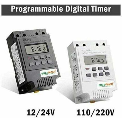 AlwaysH 1x TM616 Relay Switch Programmer, 12V Timer Schedule Electric Weekly Digital Timer ...