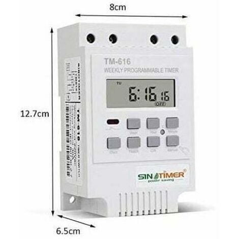 AlwaysH 1x TM616 Relay Switch Programmer, 12V Timer Schedule Electric Weekly Digital Timer ...