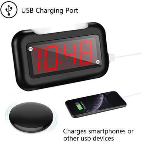 AlwaysH LED Digital Alarm Clock - Morning Alarm Clock for Red Number ...