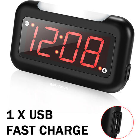 AlwaysH LED Digital Alarm Clock - Morning Alarm Clock for Red Number ...