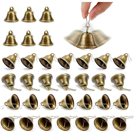 AlwaysH 30 Pieces，Small Vintage Bronze Bell Vintage Bells