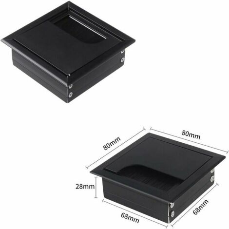 AlwaysH 80mm 80mm Aluminum Alloy 2-Piece Recessed Desktop Cable Manager ...
