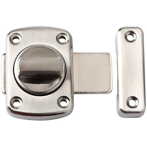 AlwaysHSecurity Door Slide Lock with Rotary Bolt Latch, Brushed Finish ...