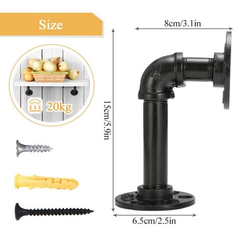 AlwaysH4PCS Industrial Tube Shelf Brackets, Tube Shelves - Bends, Book ...