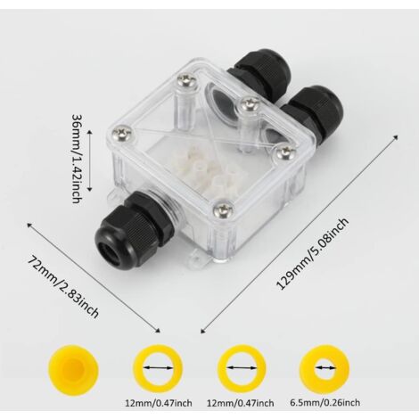 AlwaysH Junction Box, Ip68 Waterproof Connector, 3 Way Waterproof ...