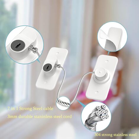 AlwaysH 2 Pack Child Safety Cabinet and Window Locks, with Strong ...