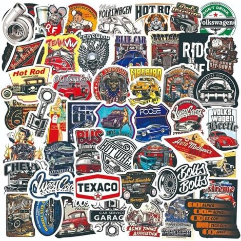 AlwaysH Pack of 100 Classic Stickers, Vintage Classic Car Stickers ...